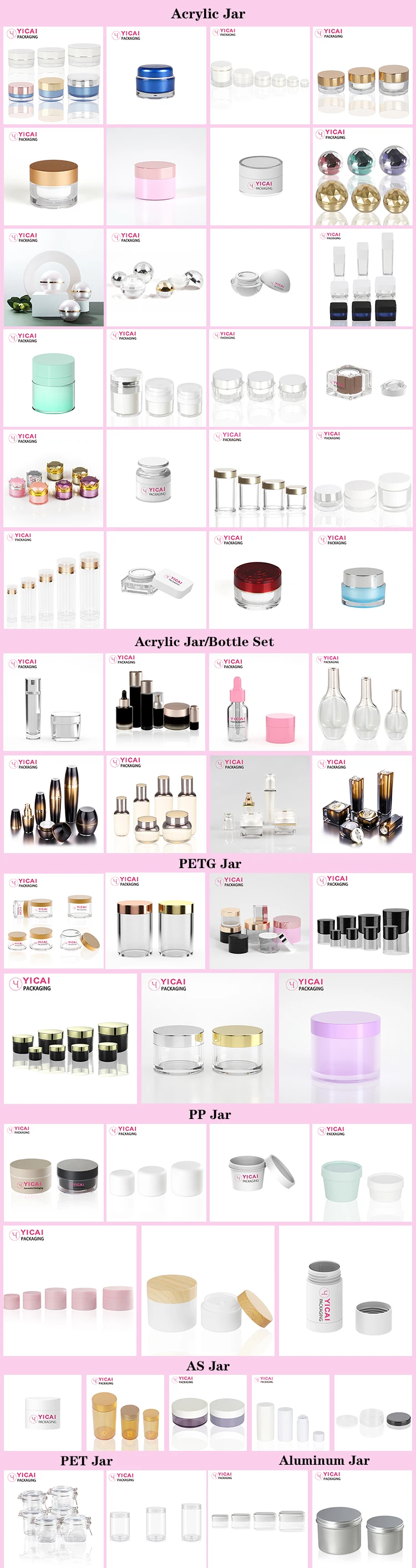 Elegant Ppe Facial 5g 10g 15g 30g 50g 80g Pink White Blue Pp Jar Empty ...