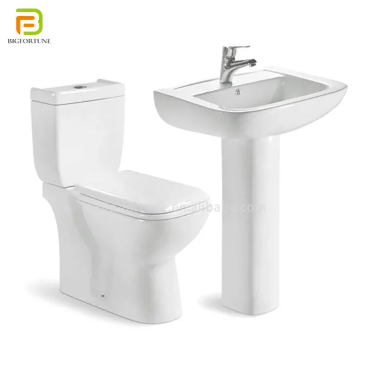 Wholesale Cheap Sanitary Ware Suite Wc Ceramic Pedestal Basin Two Piece ...