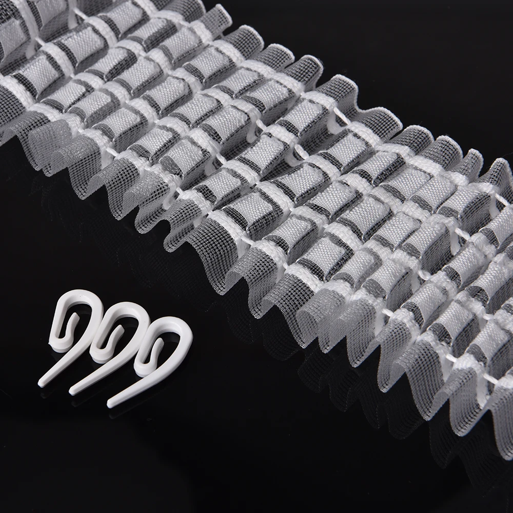 73mm Nylon Transparent Rufflette Curtain Tape S-wave Fold Ripple ...