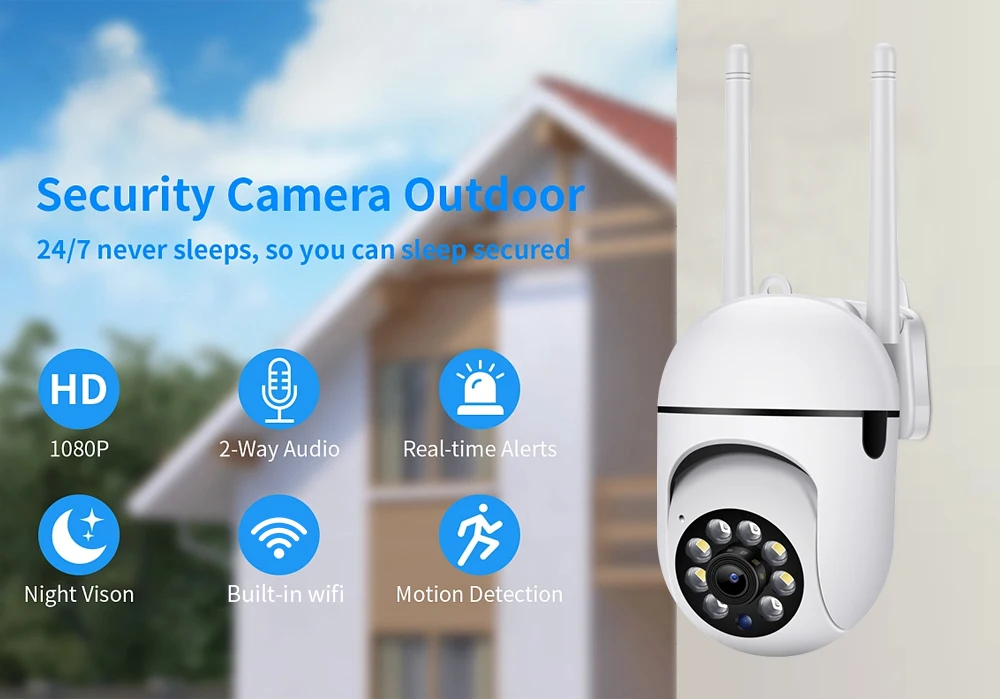 360 Degree Rotated CCTV Camera HD 1080P with Night Vision