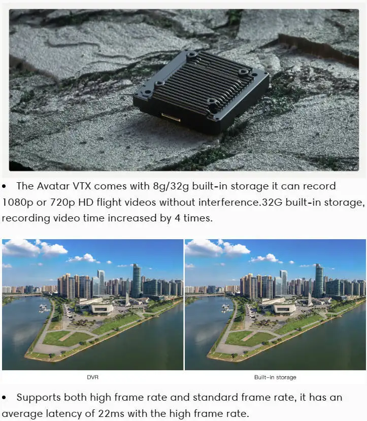 CADDX Set Avatar V2 Native 4:3 Sensor 2K Cámara incorporada 8G ...