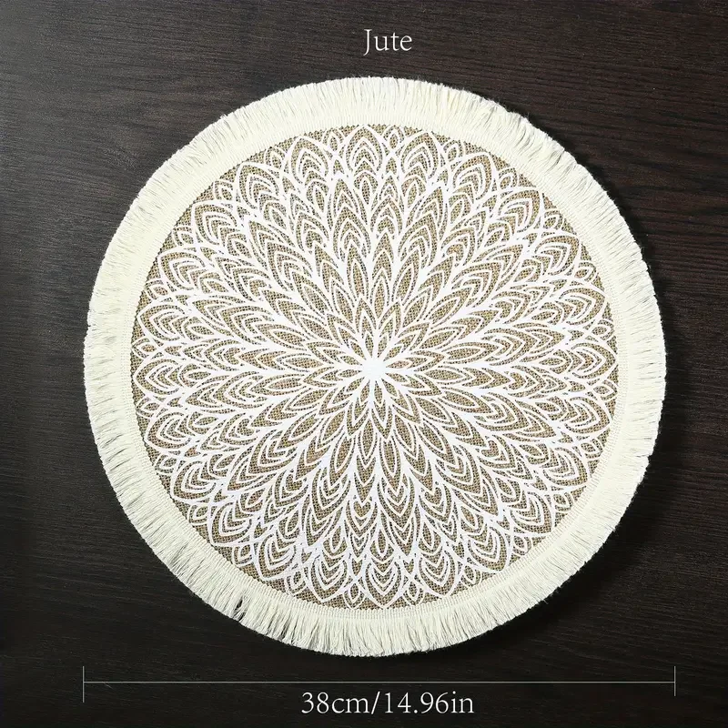 Tabletex Wholesale Custom Printed Boho Round Woven Placemats Braided ...