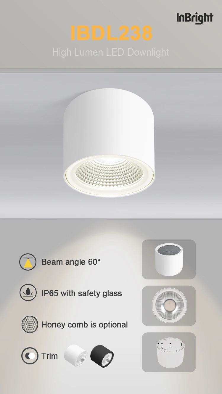 15W 30W 50W Surface Mounted LED Ceiling Cylinder Down Light Die-Casting ...