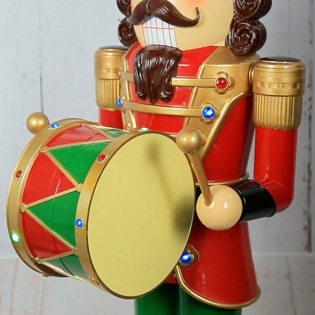 Outdoor Multi LED Nutcracker Playing Drum with Music - Colorful ...