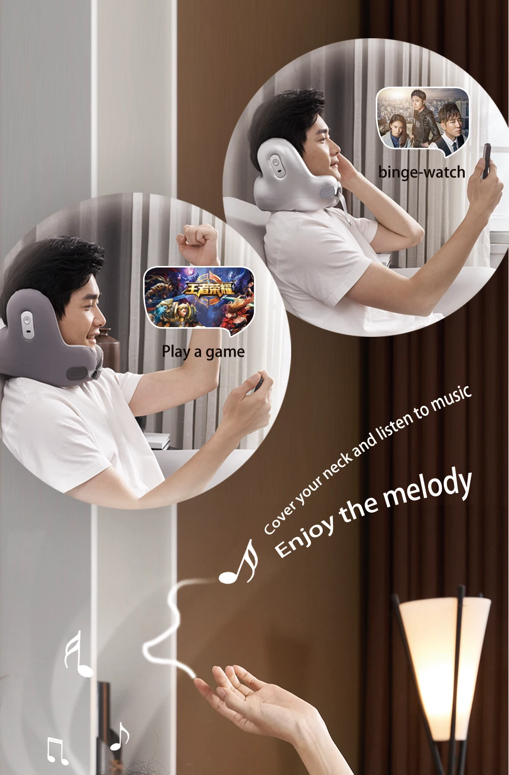 Hot Sell Concave Neck Pillow - Memory Foam with Bluetooth