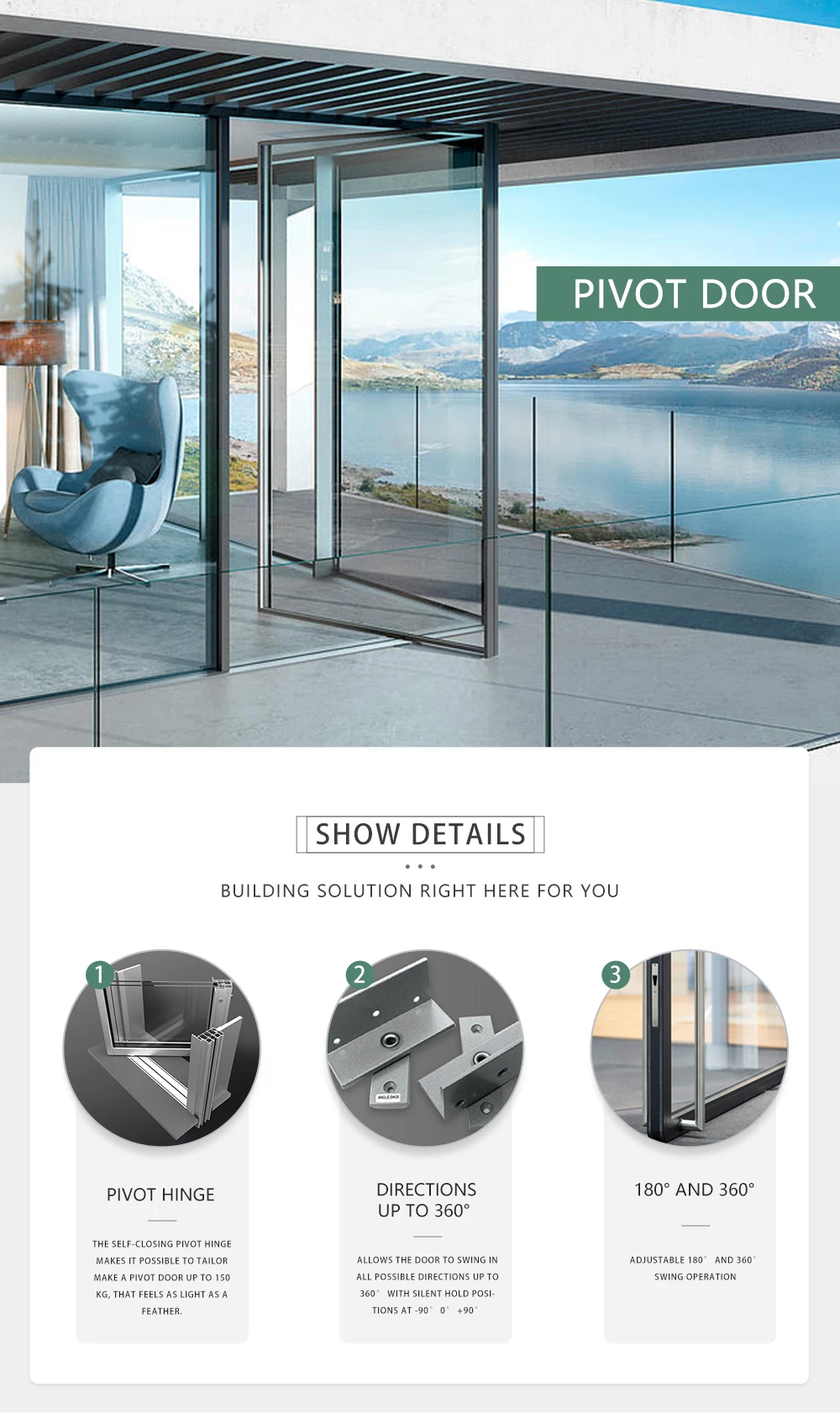Latest Factory Front Door Designs - Customizable PIVOT DOOR