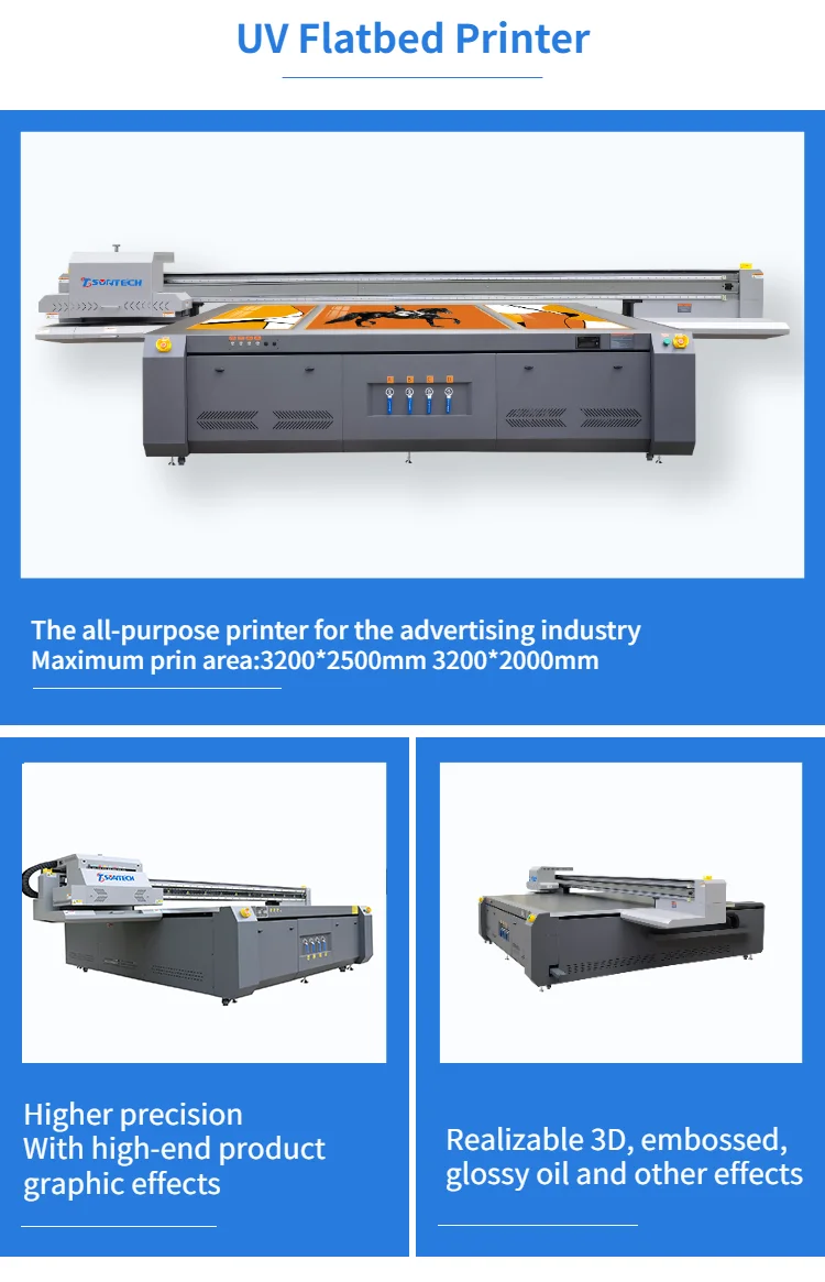 3d Effect Industrial Uv Printing Machine Flatbed Uv Printer 3220 For ...
