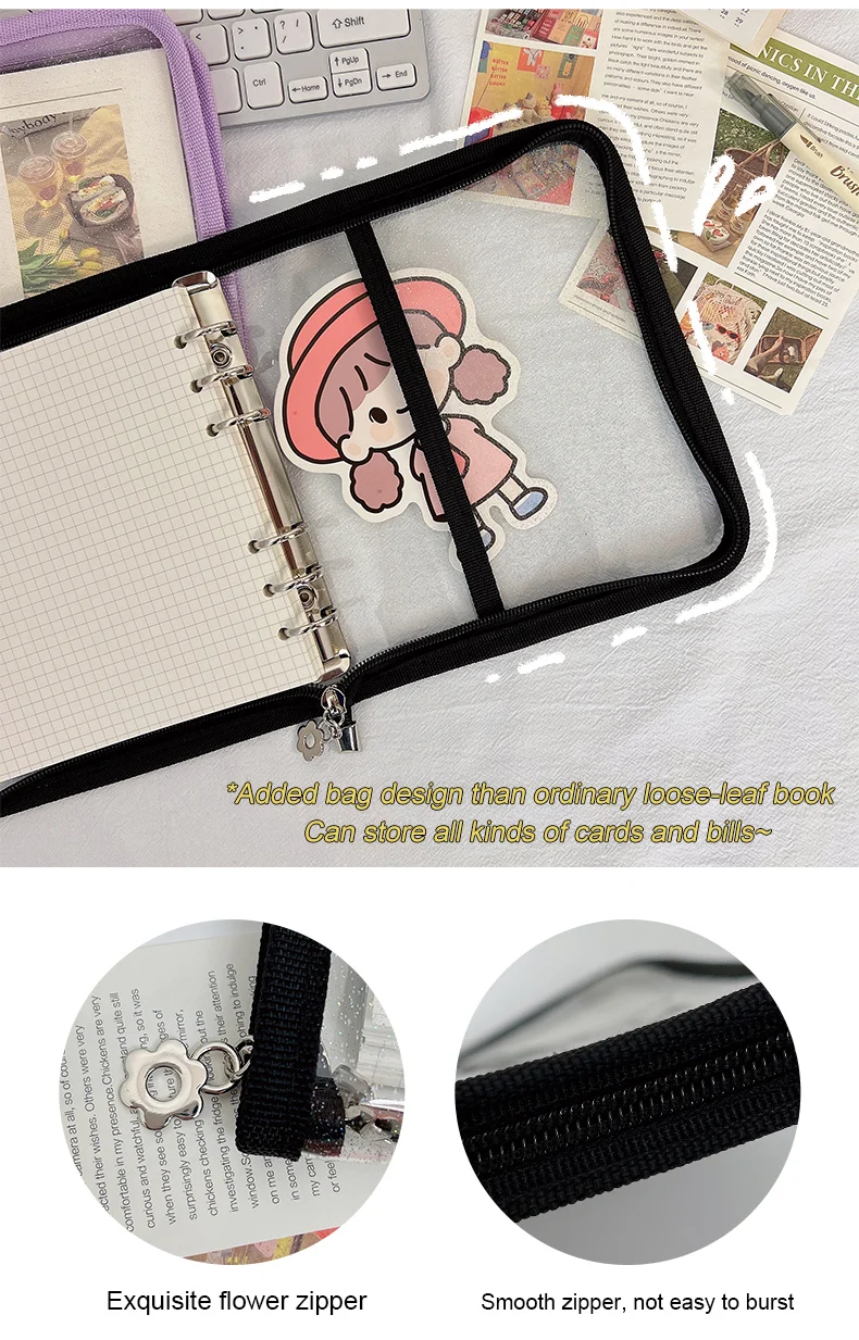 Wholesale Cute Zipper Binder - Durable A6 Spiral Binder