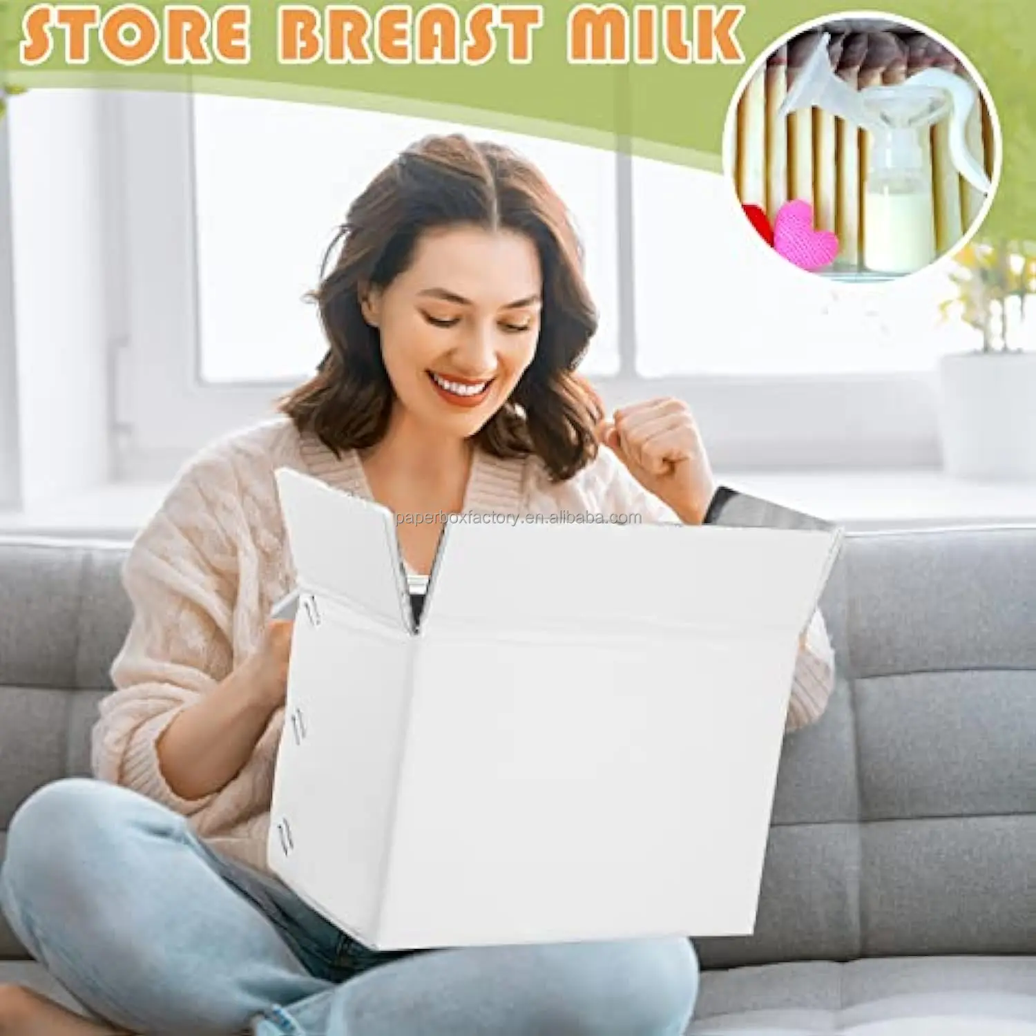 Big Cardboard Thermal Cooler Food Transport Box Cold Frozen Food Meat ...
