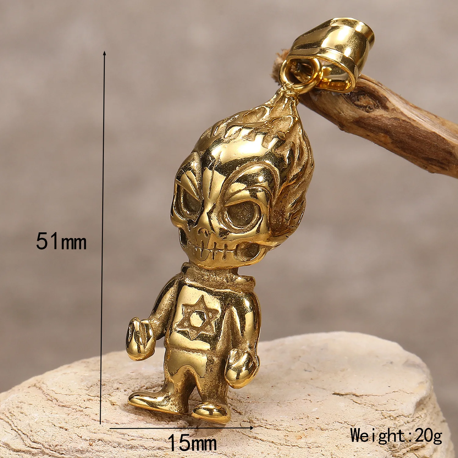 Personality Vintage Six-pointed Star Cartoon Lift Titanium Steel Men's ...