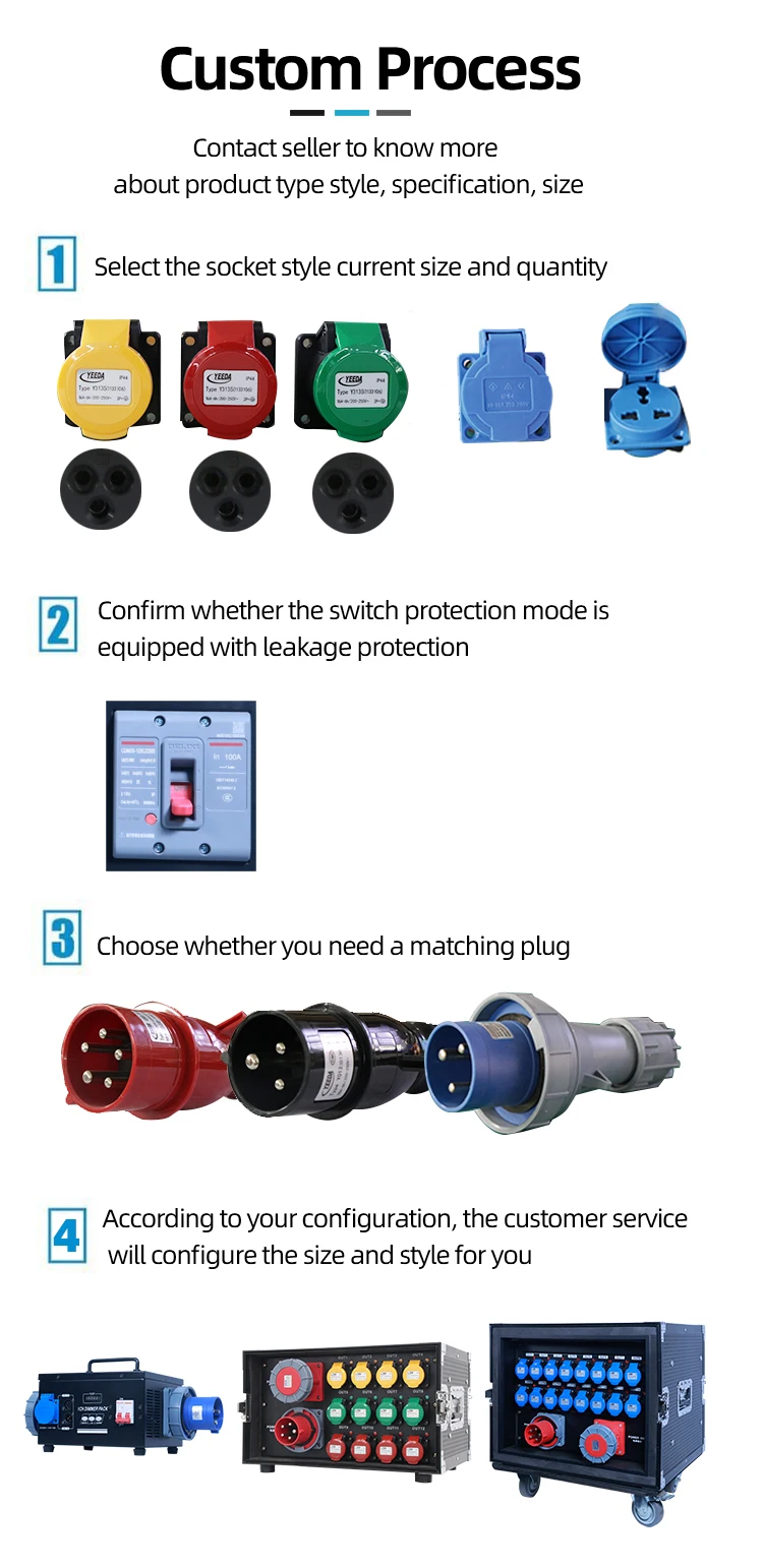 3 Phase 60a Electric Distribution Box For Stage & Led Screen Rental Oem
