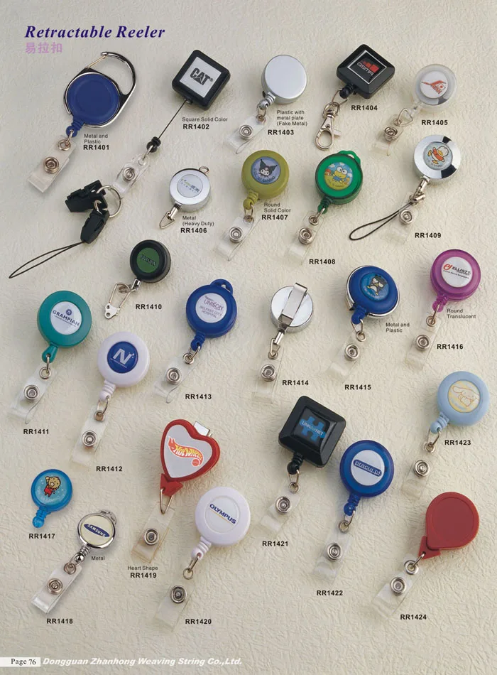 Retractable Badge Reeler For Id Card Holder For Office Products Lanyard ...