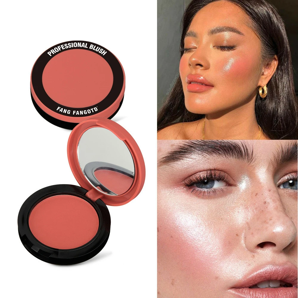 Makeup Pressed Powder Blush Vegan Matte Mono Coral Color Pigment Cheek ...