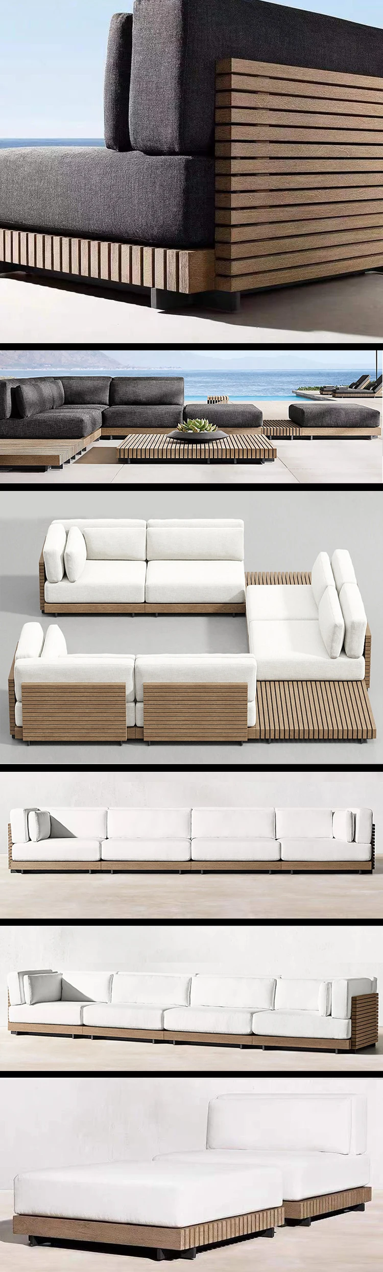 Modern Luxury Wooden Lounge Sofas Designs Home Villa Outdoor Garden ...