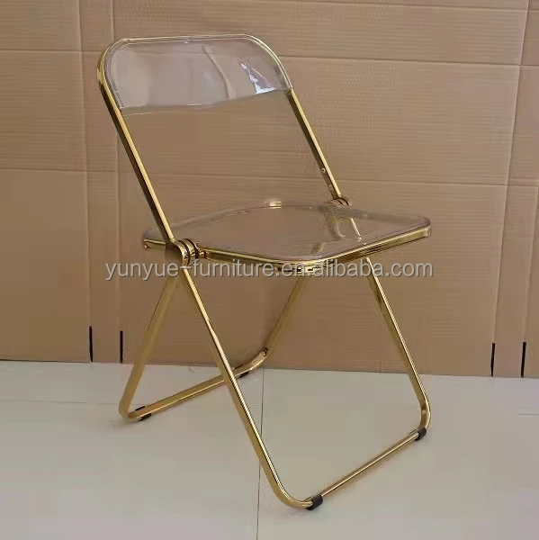 YUNYUE Clear Acrylic Folding Chairs - Modern & Durable