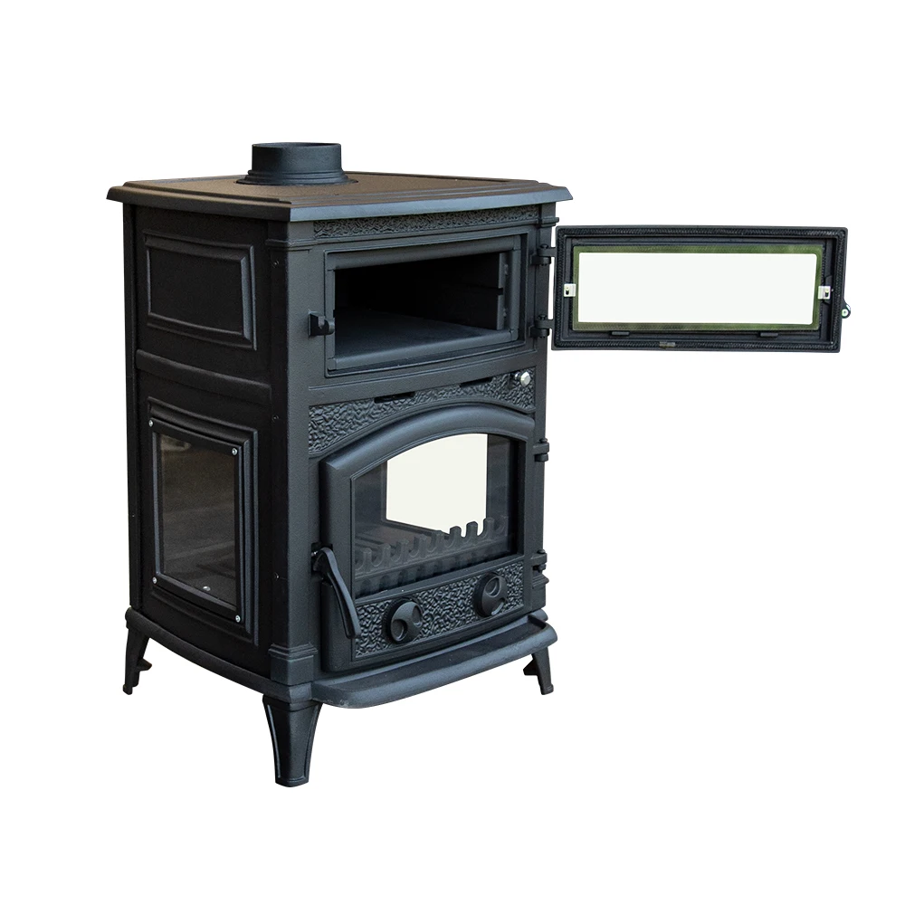 China Stove Factory Wood Burning Cast Iron Stove with Oven Wood Stove Indoor Heating Villa ...