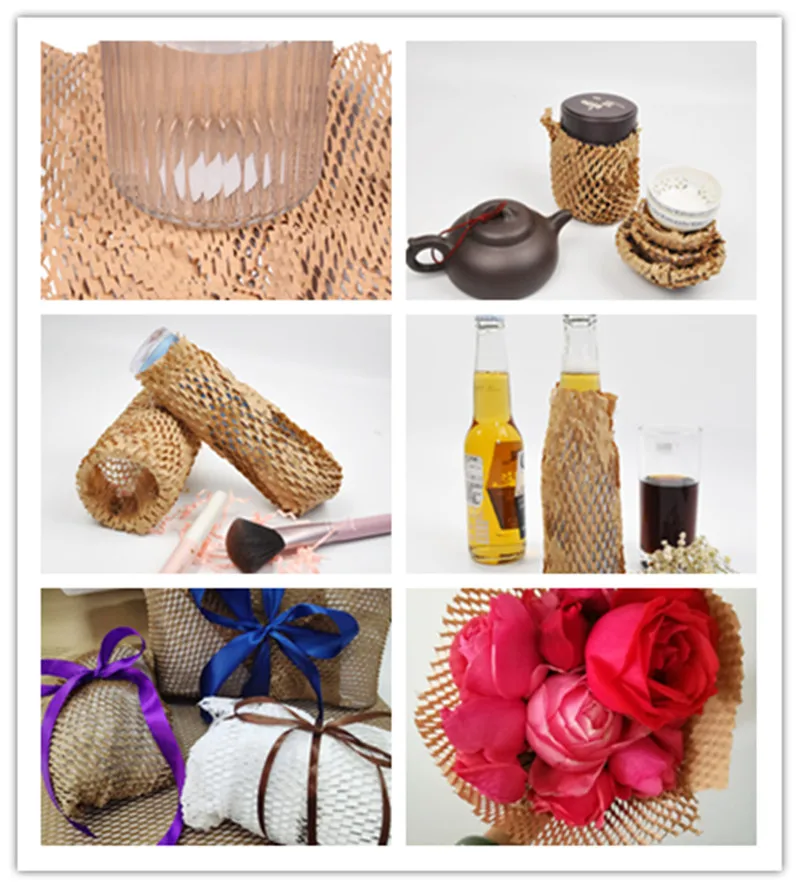 Customized Brown Kraft Paper Wrap Honeycomb Paper Packaging Bottle ...