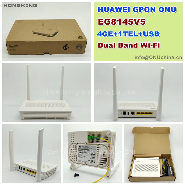 Echolife EG8145V5 GPON ONU - 4GE 1TEL AC WIFI with USA Plug