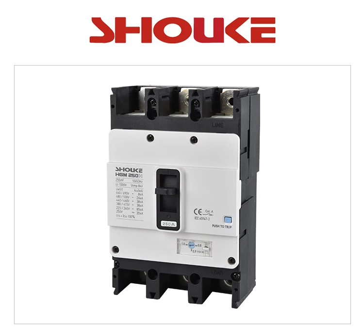 SHOUKE SKH HGM250 3P 160A 200A 250A MCCB Circuit Breaker Low Voltage ...