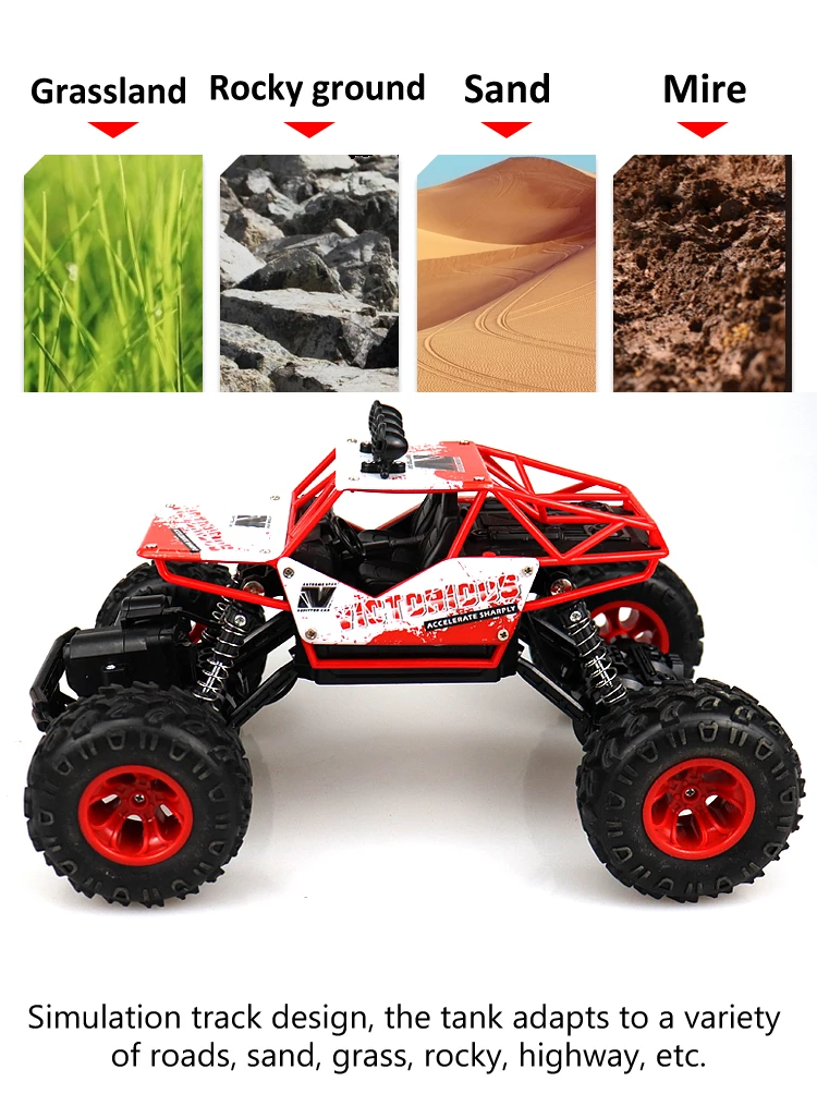 Alloy Climbing Mountain Monster 4wd Remote Control Vehicle Model 1:16 ...