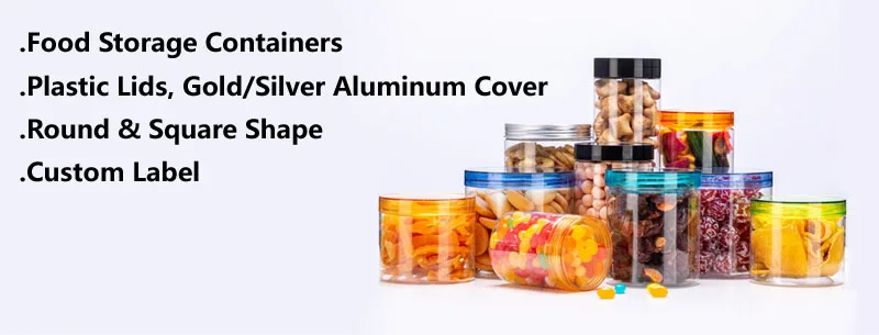 Custom Label 1000ml Pet Plastic White Orange Round Wide Mouth Jar ...