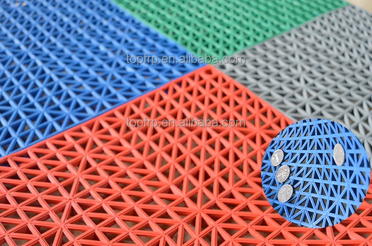 Interlocking Soft PVC Floor Tile Non-Slip Splicing Waterproof Mat Drain ...