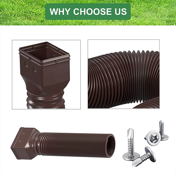 3 Inch Rain Pipe Gutter Guard Flexible Downspout Extension Extensions ...