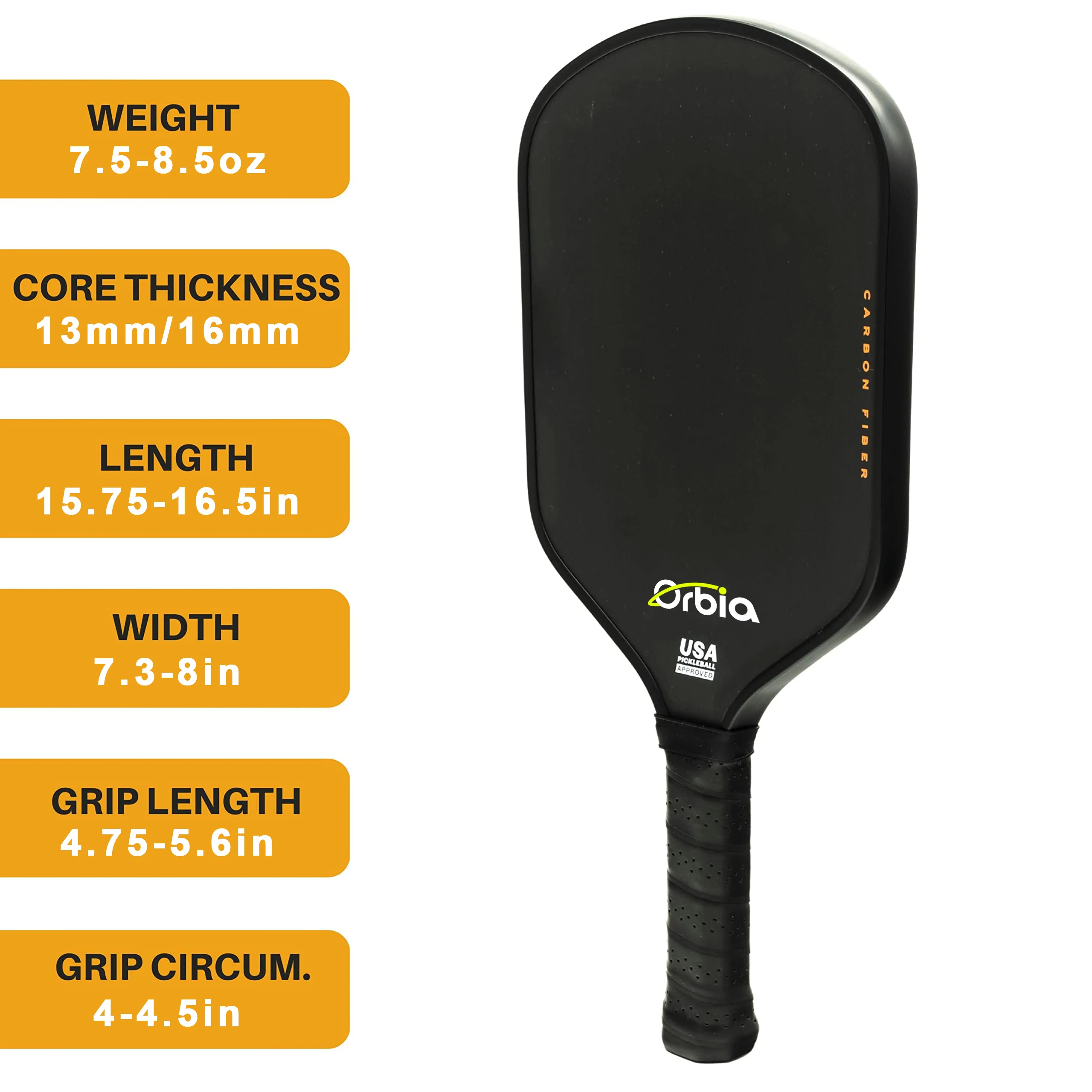Orbia Carbon Fiber Pickleball Paddle Custom Graphic Print T700 ...