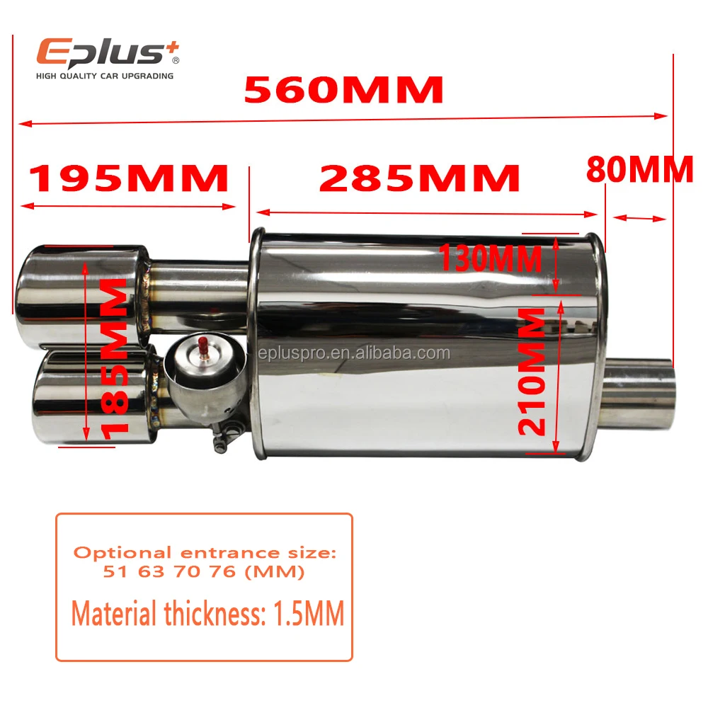 Eplus 1 Set (2 Muffler) Of 76mm Inlet Performance Electric Cutout Valve ...