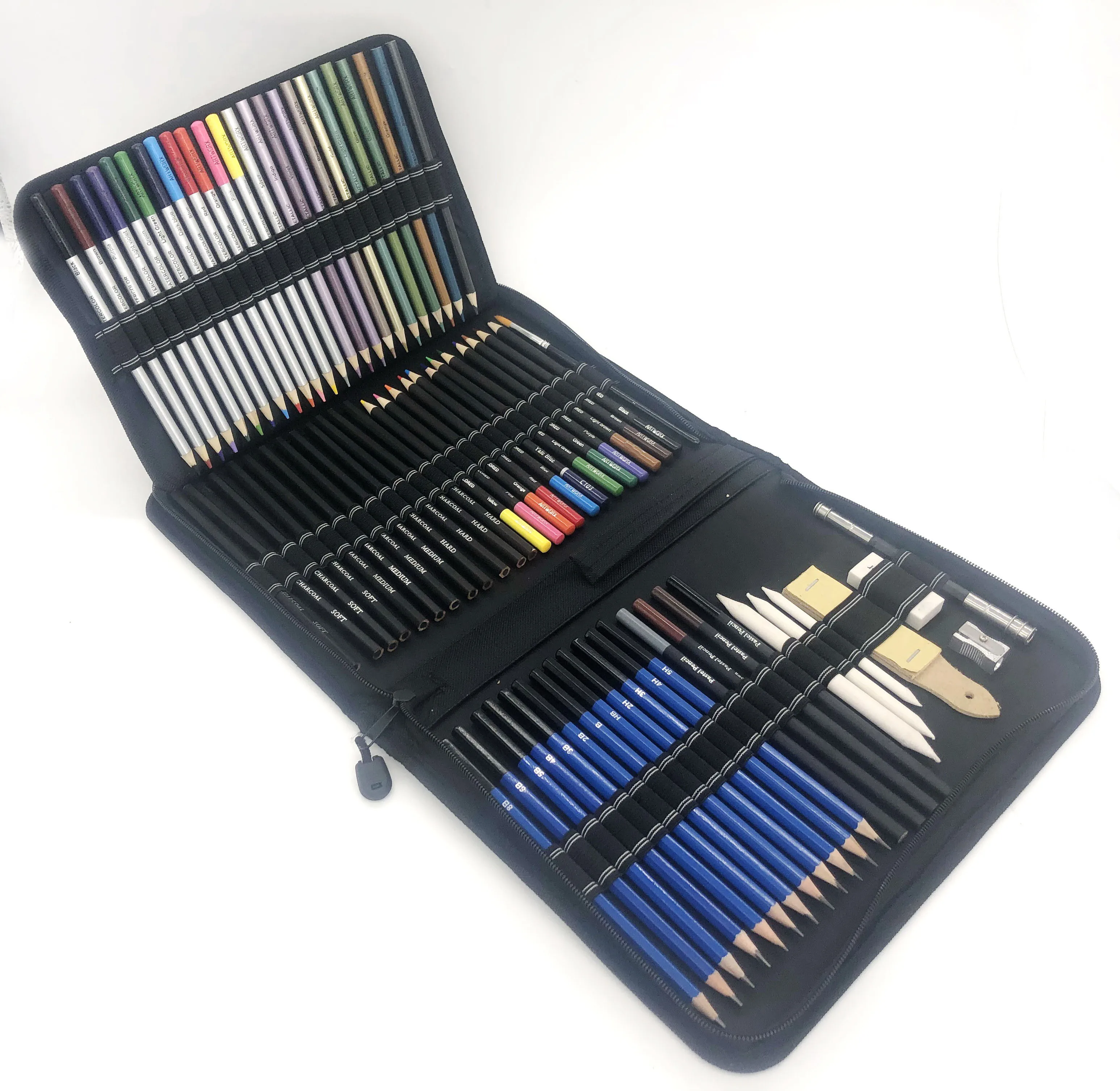 Kalour Brand New Product Assorted 76pcs Drawing Sketching Charcoal ...