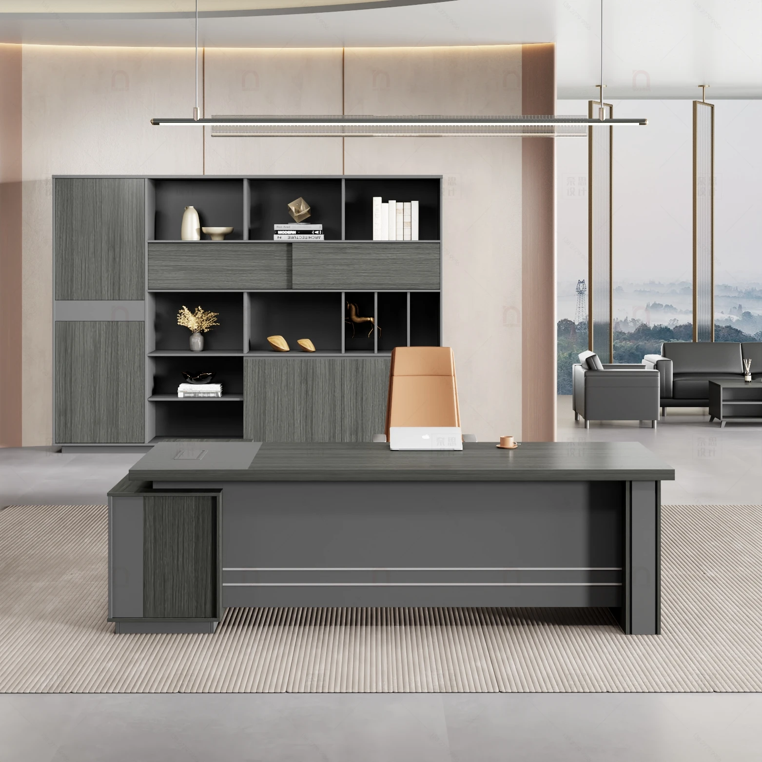 Custom Office Modern Desk - L-Shaped Executive Furniture