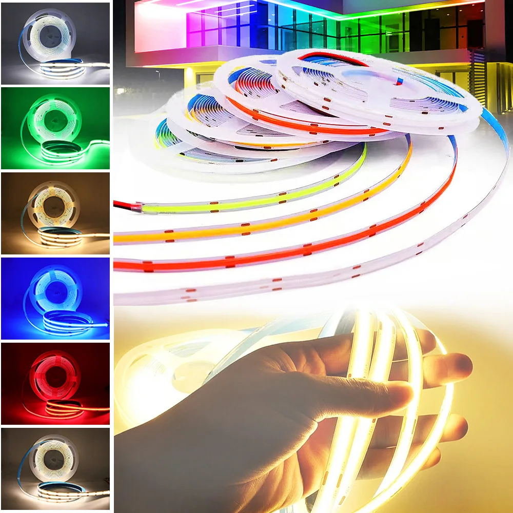 High Density Led Tape Ribbon Light Dc12v 24v 480leds 8mm Ip20 9w/m ...