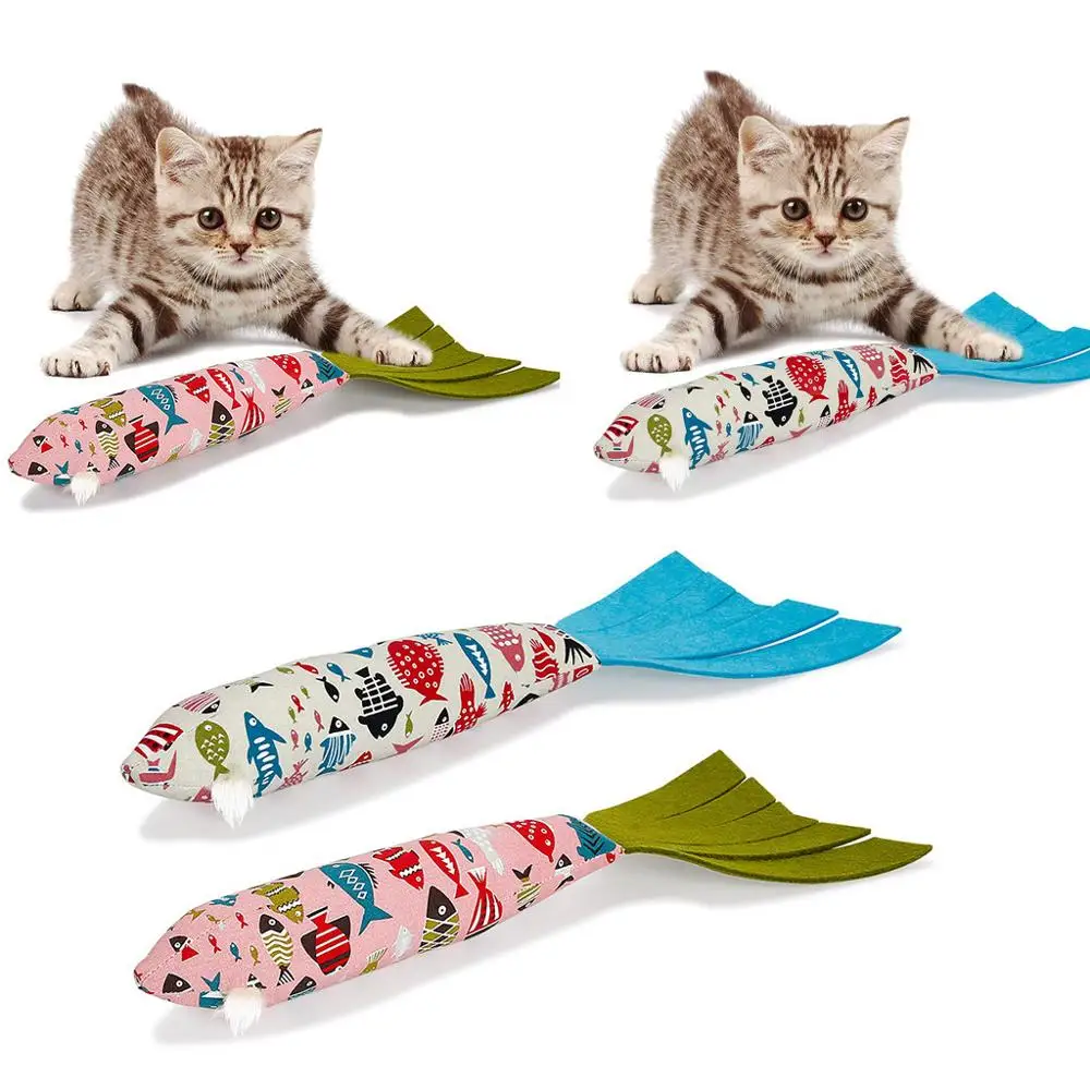 Cat Stuffed Toy Fish Cat Toy With Natural Belt Colorful Catnip Toys ...