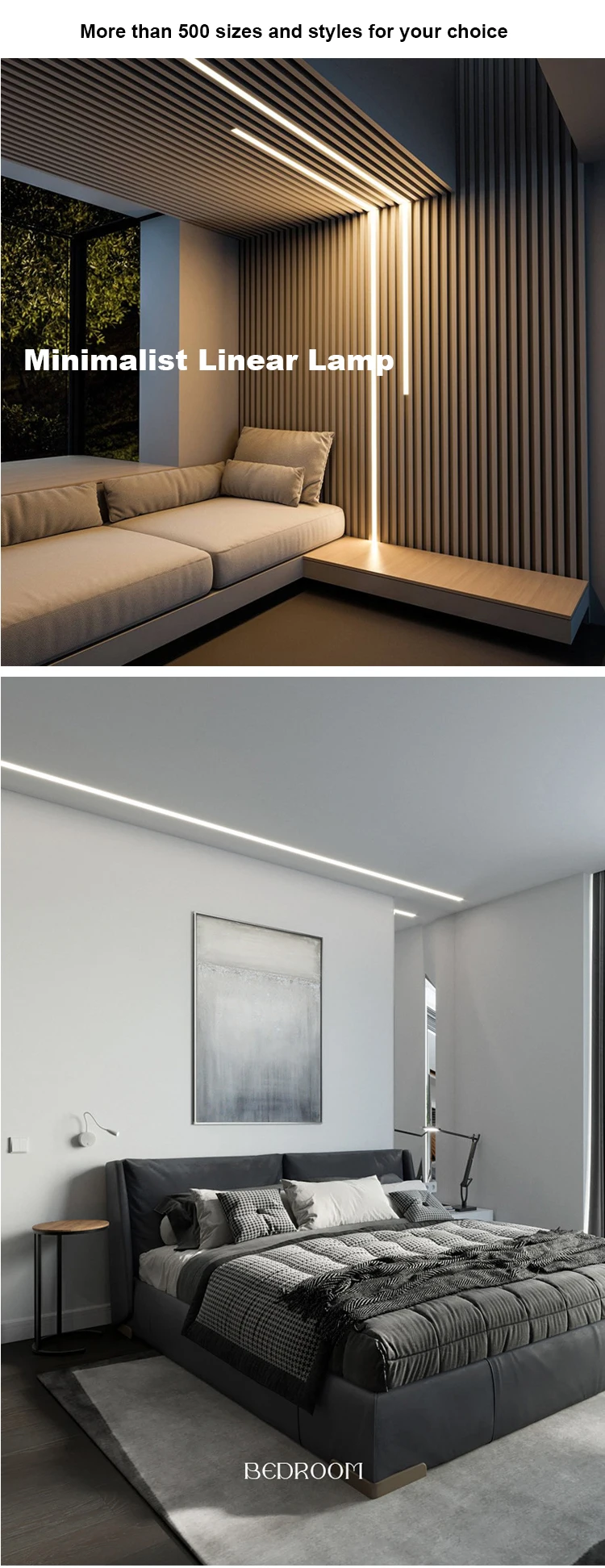 Indoor Outdoor Business Office Aluminum Profile LED Strip Light Surface ...