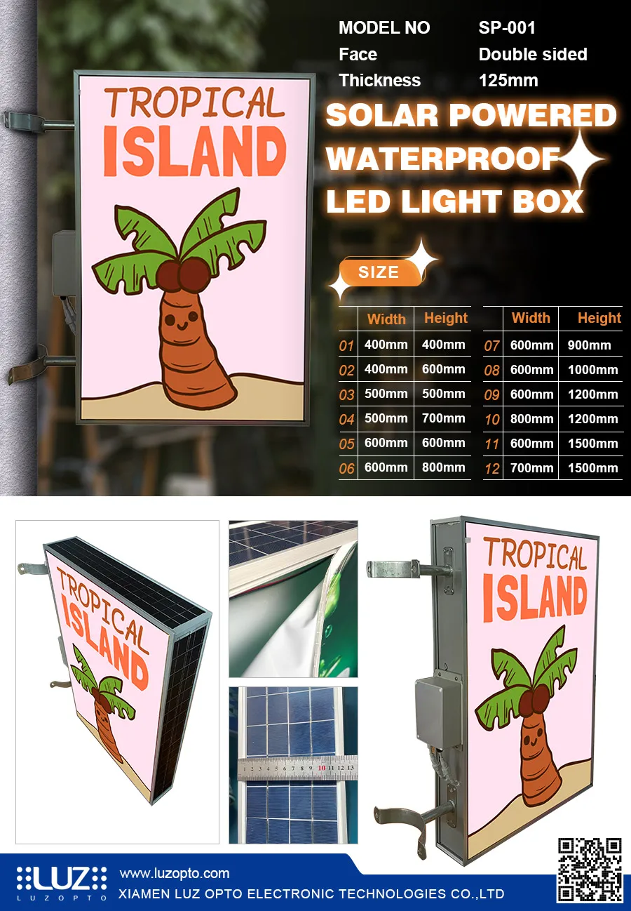 Outdoor City Street Waterproof Led Light Solar Power Advertising Light ...