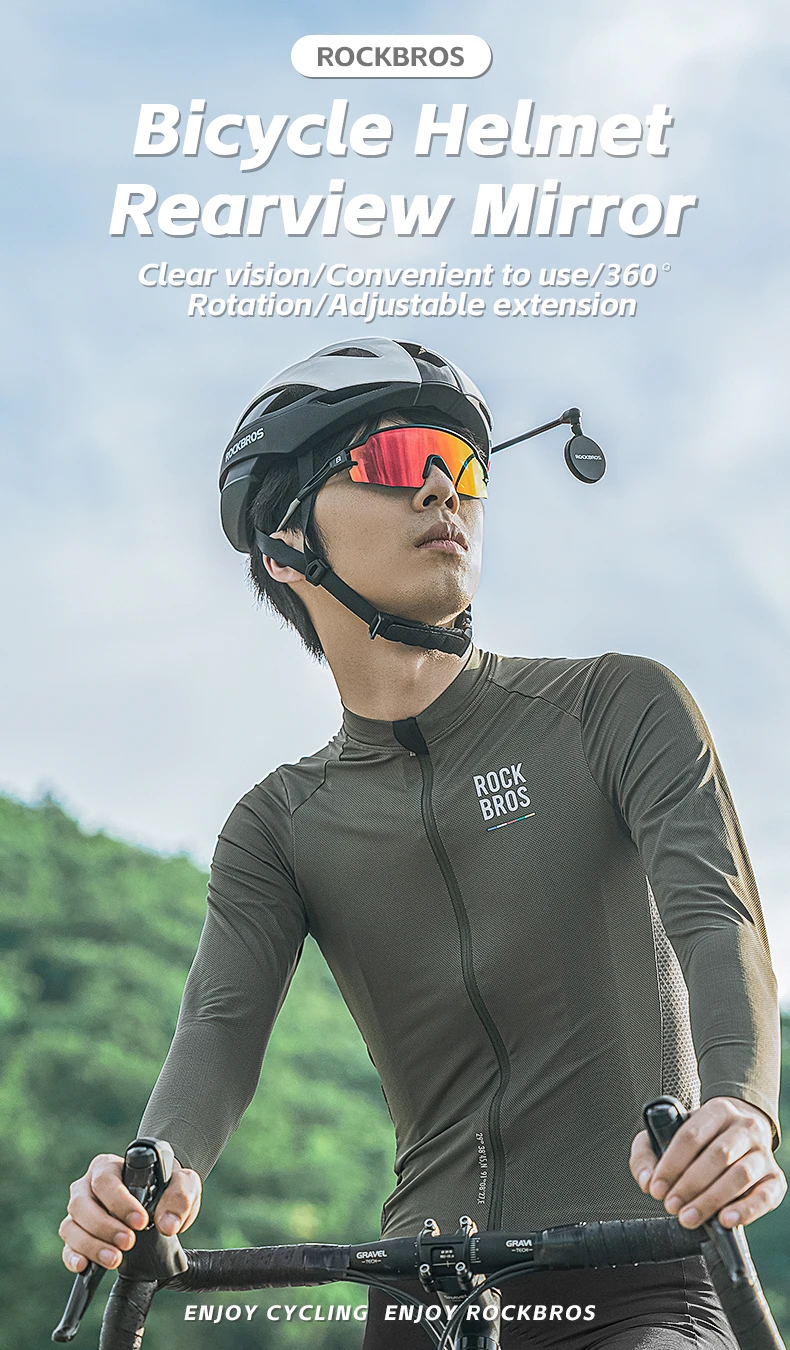 ROCKBROS Bike Mirror - 360 Degree Adjustable Helmet View