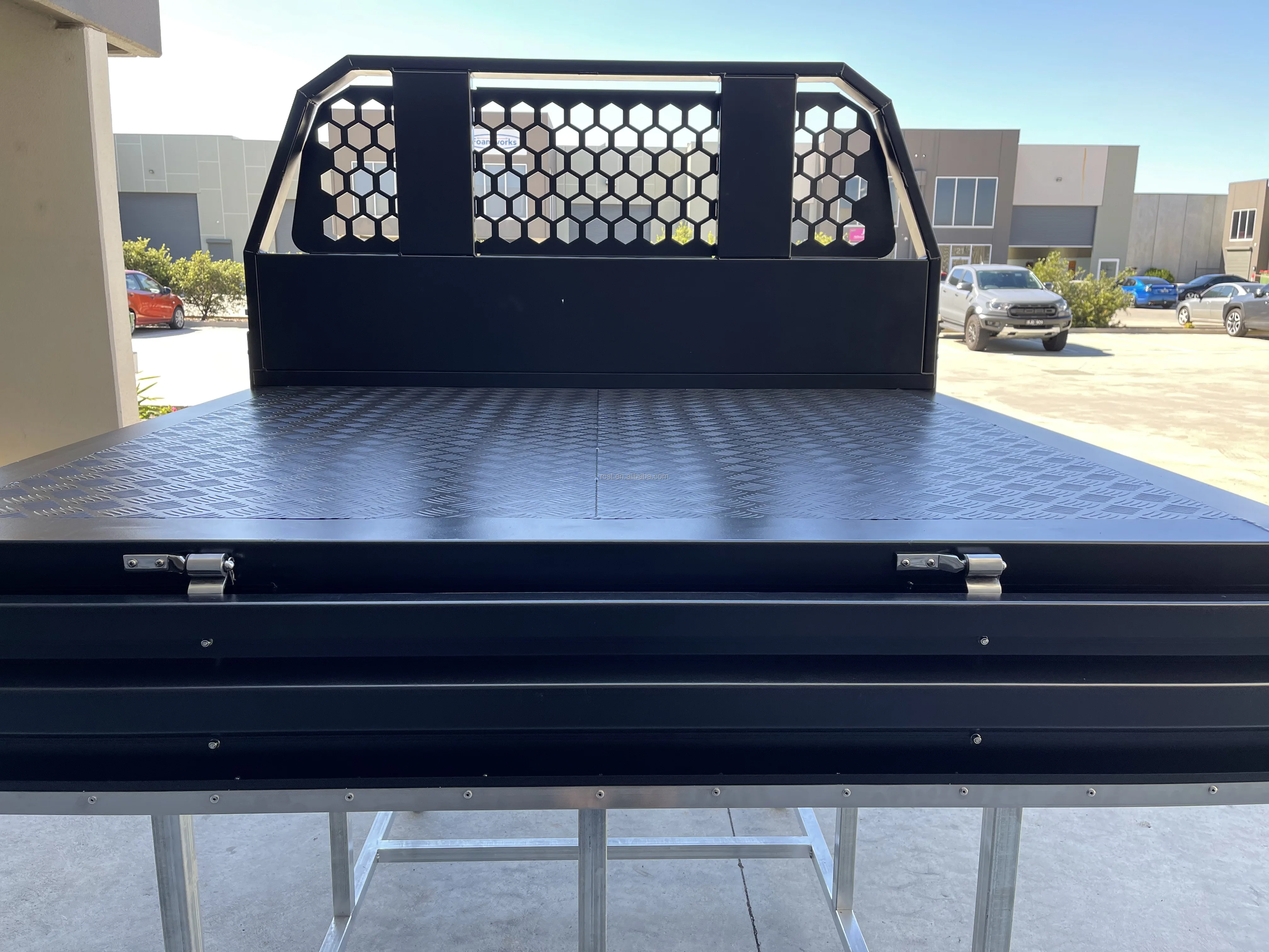 Satin Black Dual Cab Aluminium Ute Tray - Durable & Stylish