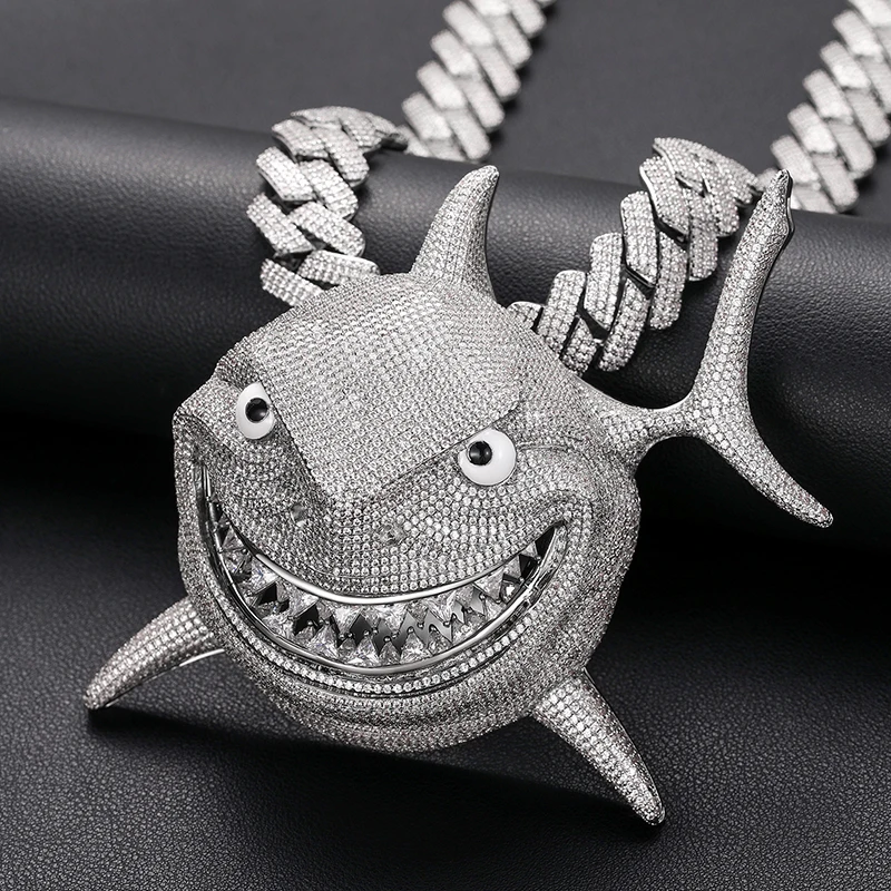 Hip Hop Rapper Giant Jewelry - Iced Out Shark Pendant
