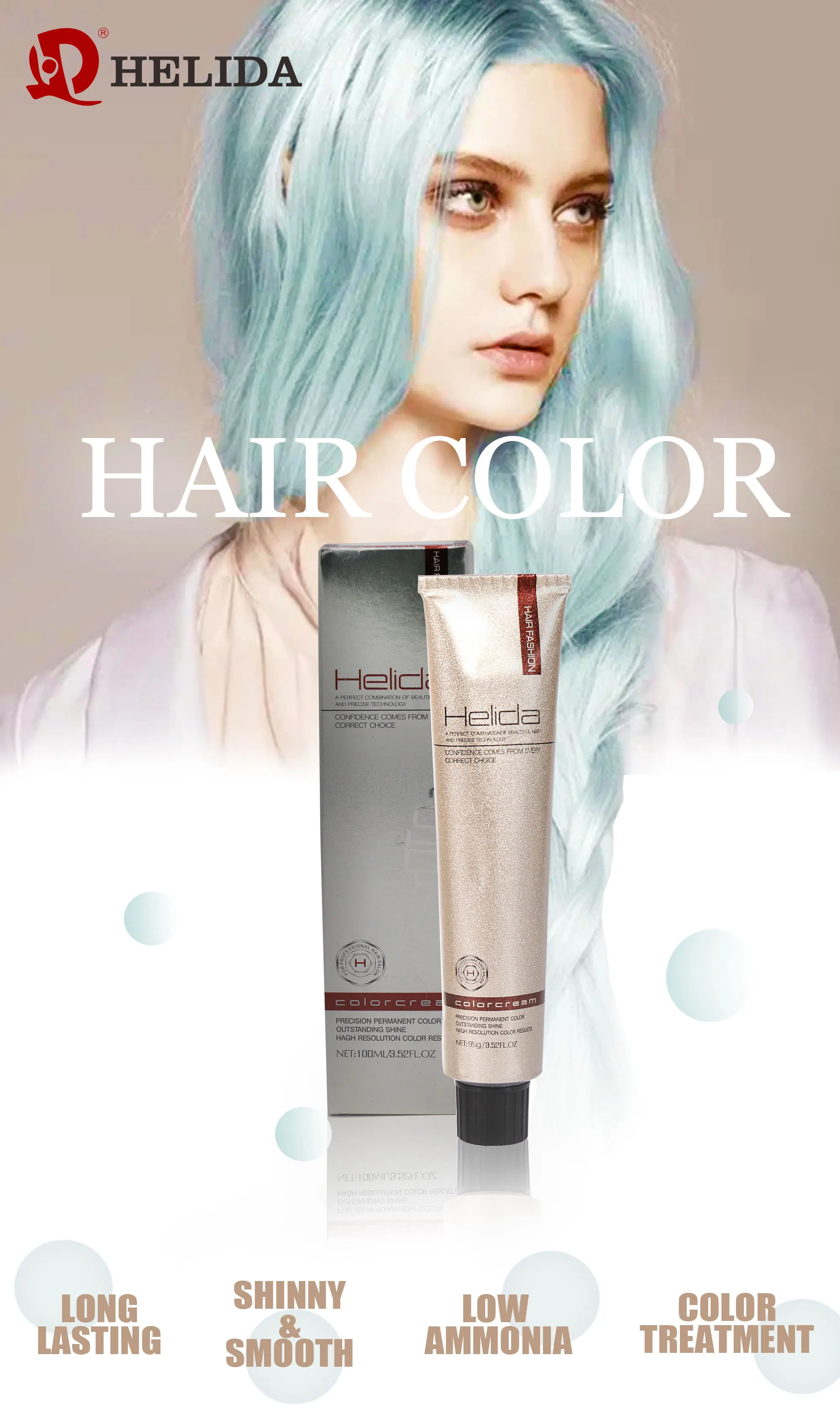Helida Oem Private Labeling Hair Color Cream Manufacturer 100ml Color ...