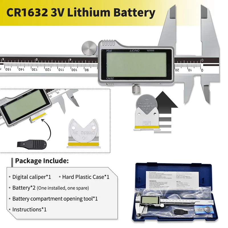 Digital Caliper Reading 0.01mm Super Big LCD Screen Stainless Steel ...