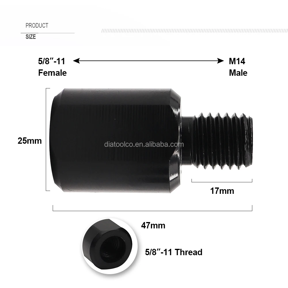 Angle Grinder Attachments Adapter M14 Male To 5/8" 11 Female Converter ...