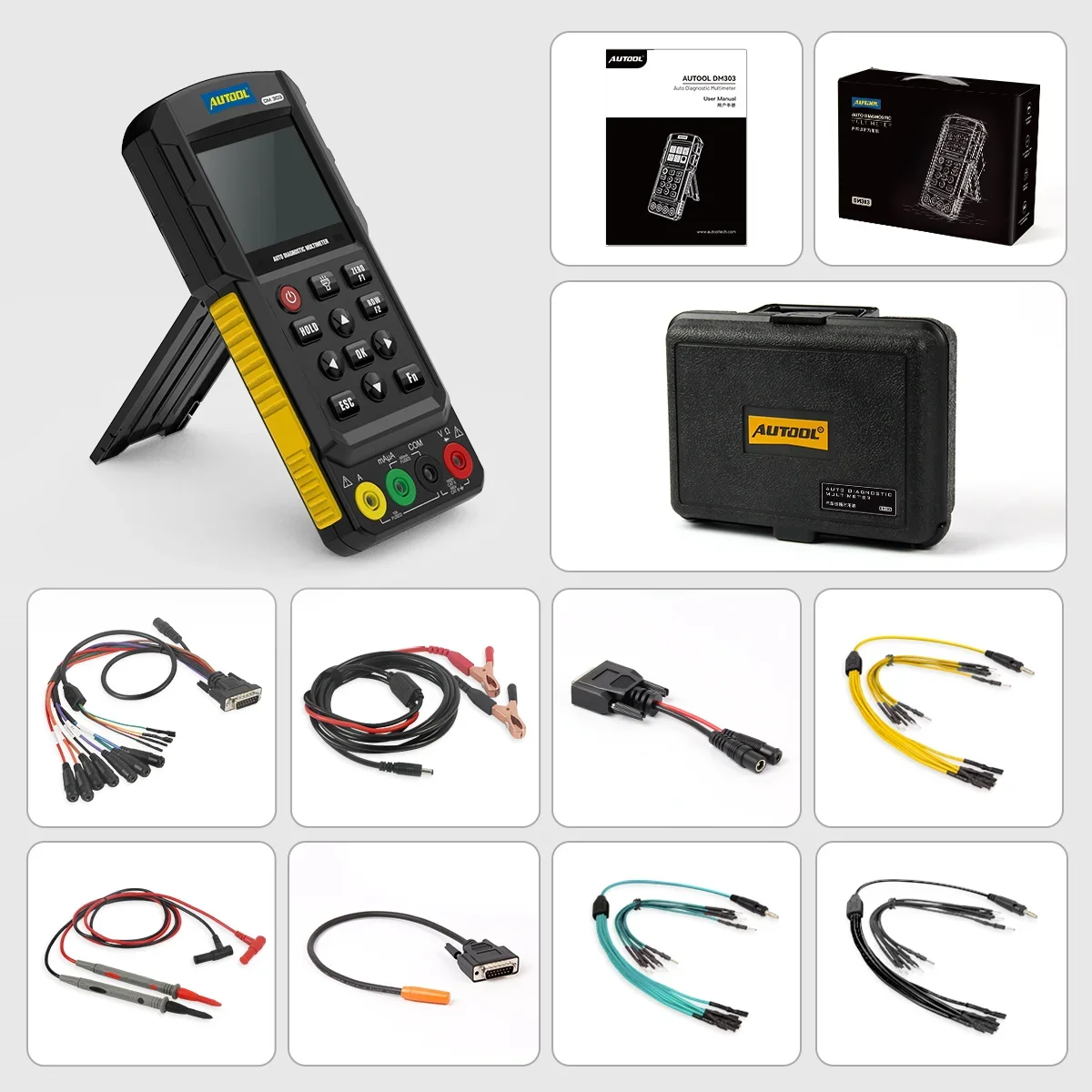 AUTOOL DM303 Auto Diagnostic Digital Multimeter Oscilloscope Ammeter ...