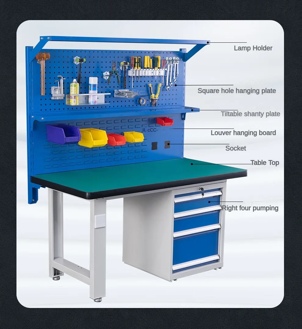 New Design With Storage Cabinet Workbench Garage Workshop Tools Table ...