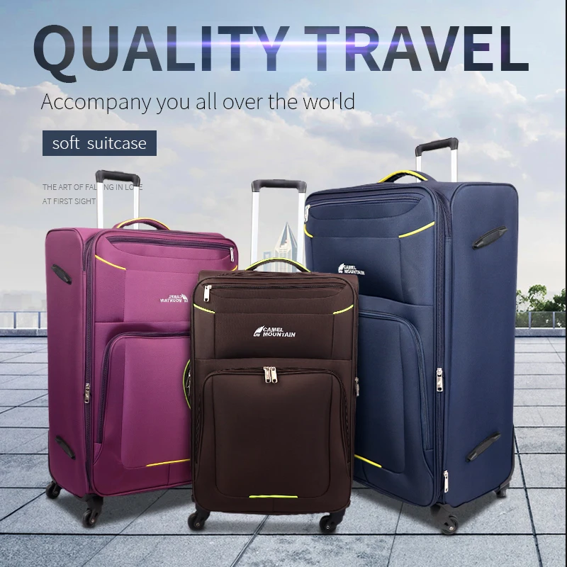 Three-piece Fabric Luggage Sets Classic Nylon Suitcase Traveling ...