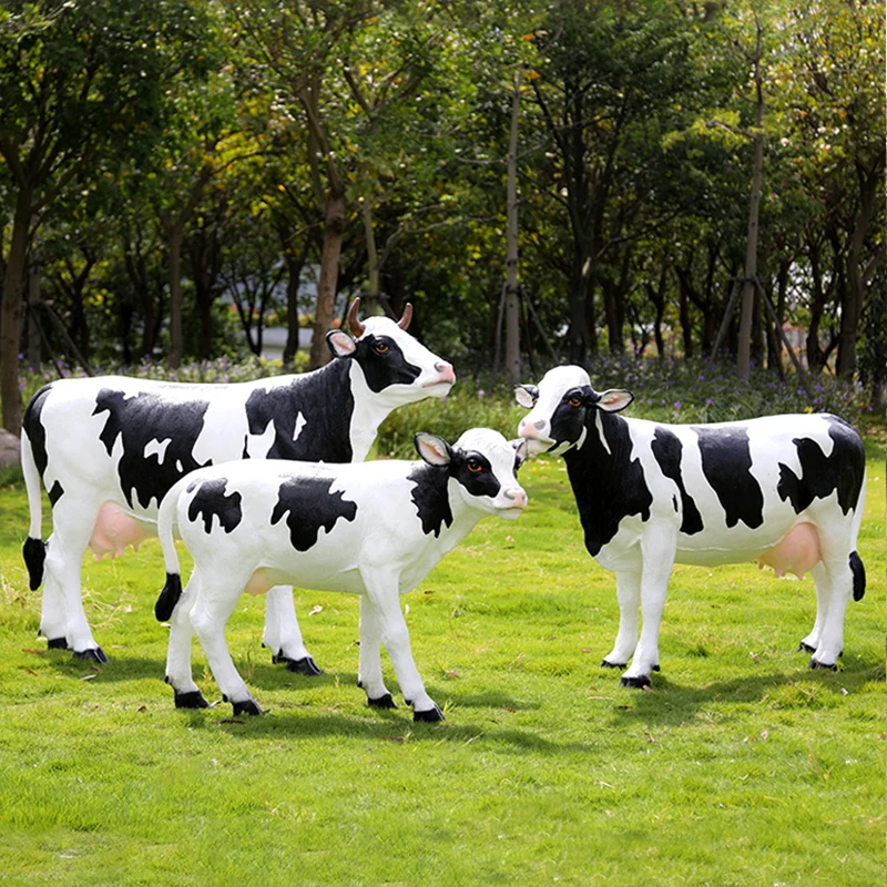 Customized Outdoor Life Size Cow Statues for Garden Decor