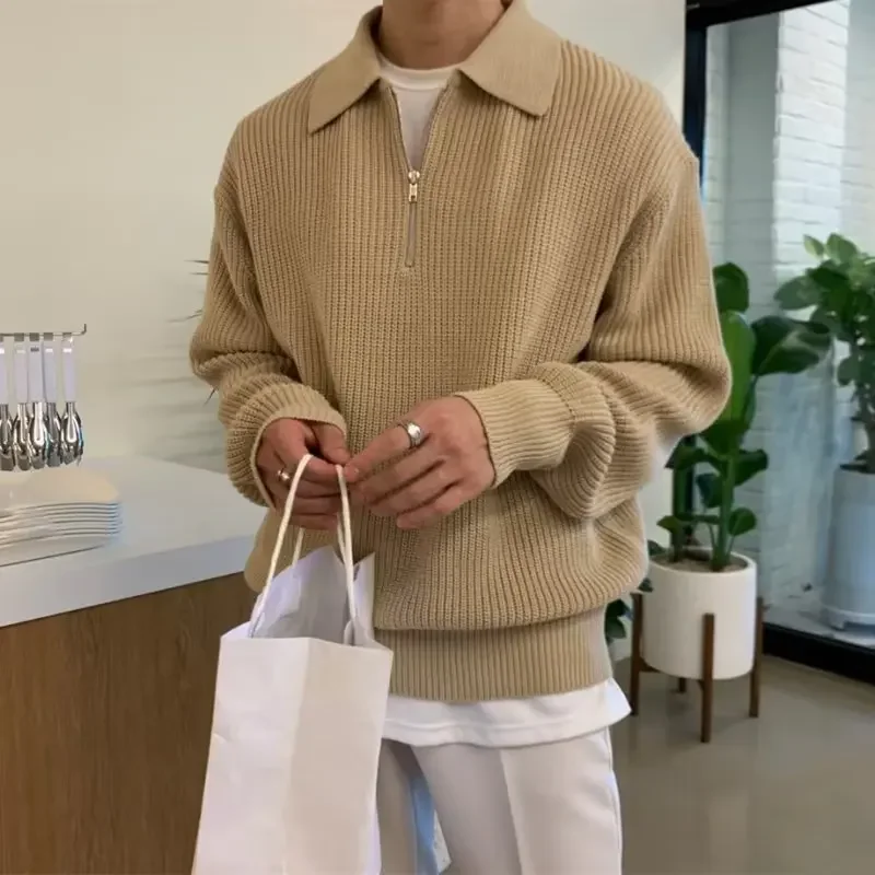 Warm and Stylish: Autumn Winter Men's Half Zipper Sweaters