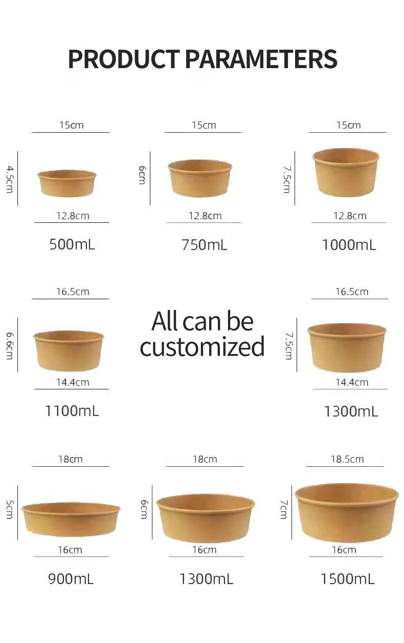 Wholesale Biodegradable Salad Container Eco Friendly Disposable Kraft ...