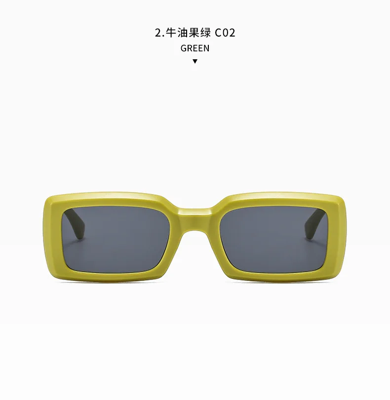 Fashion Rectangle Sunglasses Women Vintage Candy Colors Eyewear Men ...