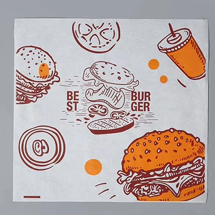 Customized Fast Food Burger Sandwich Wrappers Eco-friendly Food Grade ...