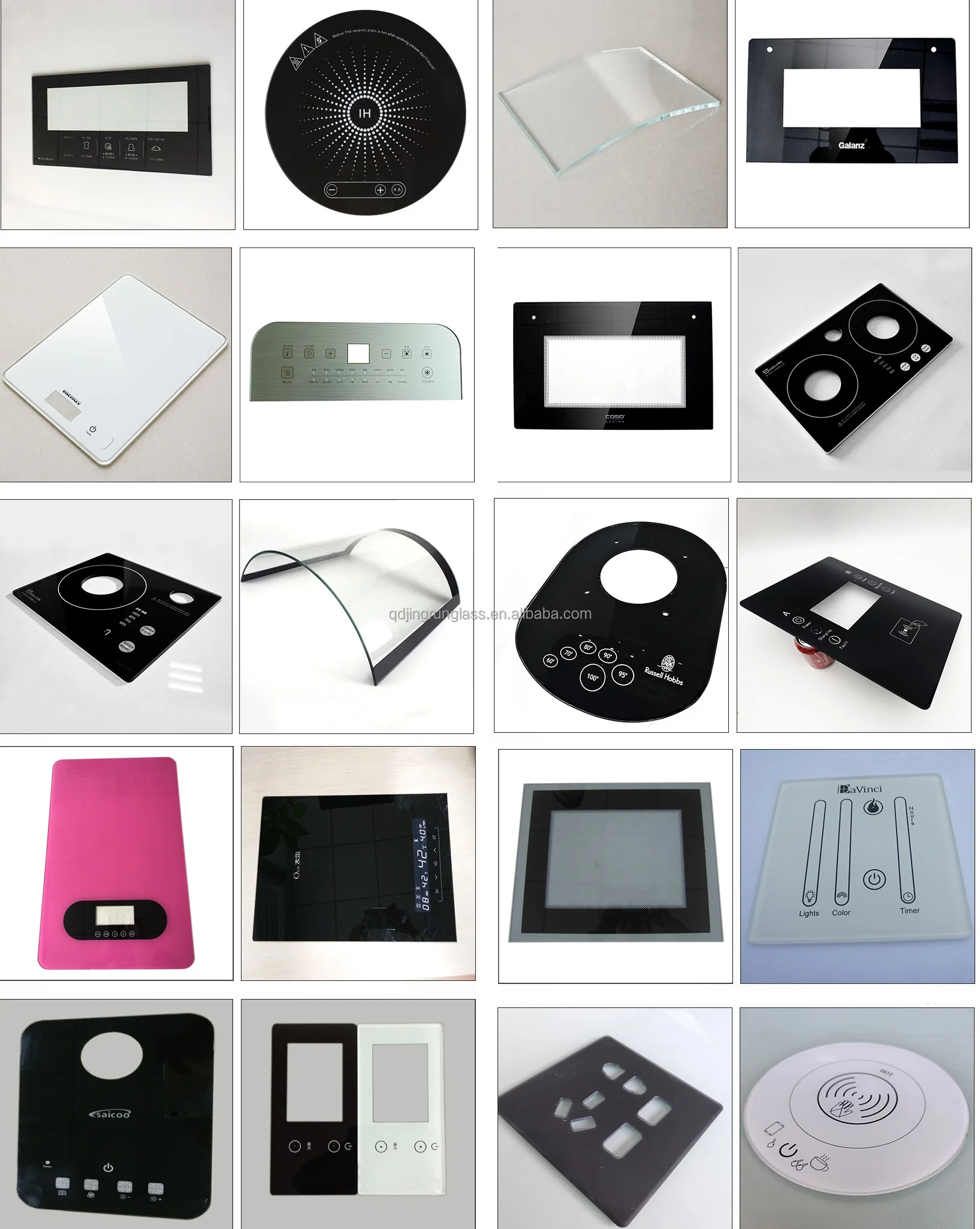 Custom Solid Tempered Glass Digital Keypad Display Panel with Silk ...